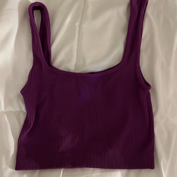 Zara | Tops | Zara Violet Ribbed Tank | Poshmark